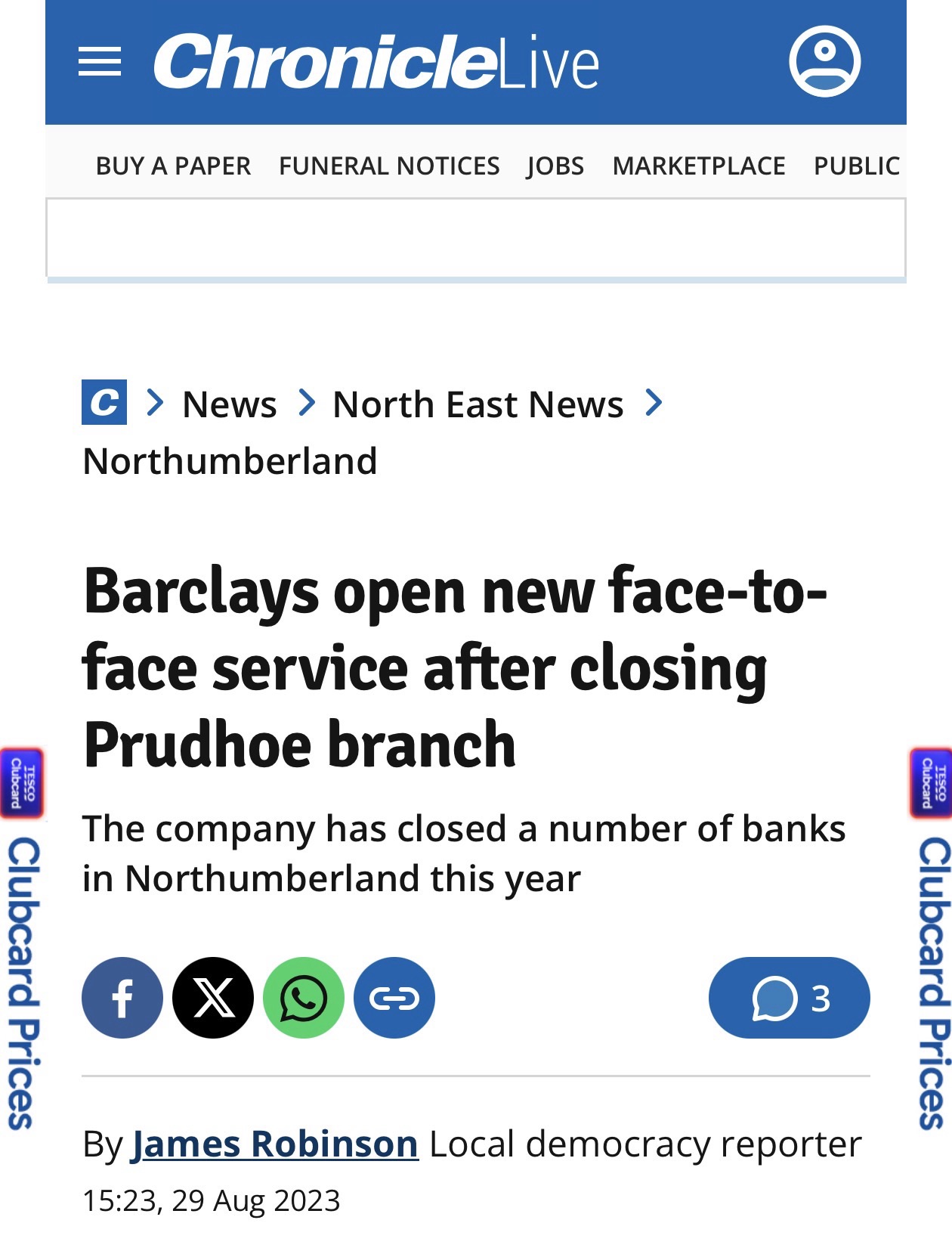 Barclays to retain face to face presence in Prudhoe – via Chron- 2023 ...